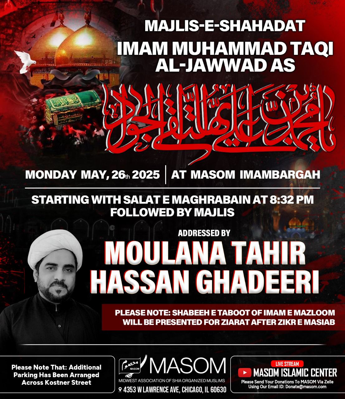 Majlis-e-Shahadat of Imam Muhammad Taqi “Al-Jawwad” (AS) on Monday May ...